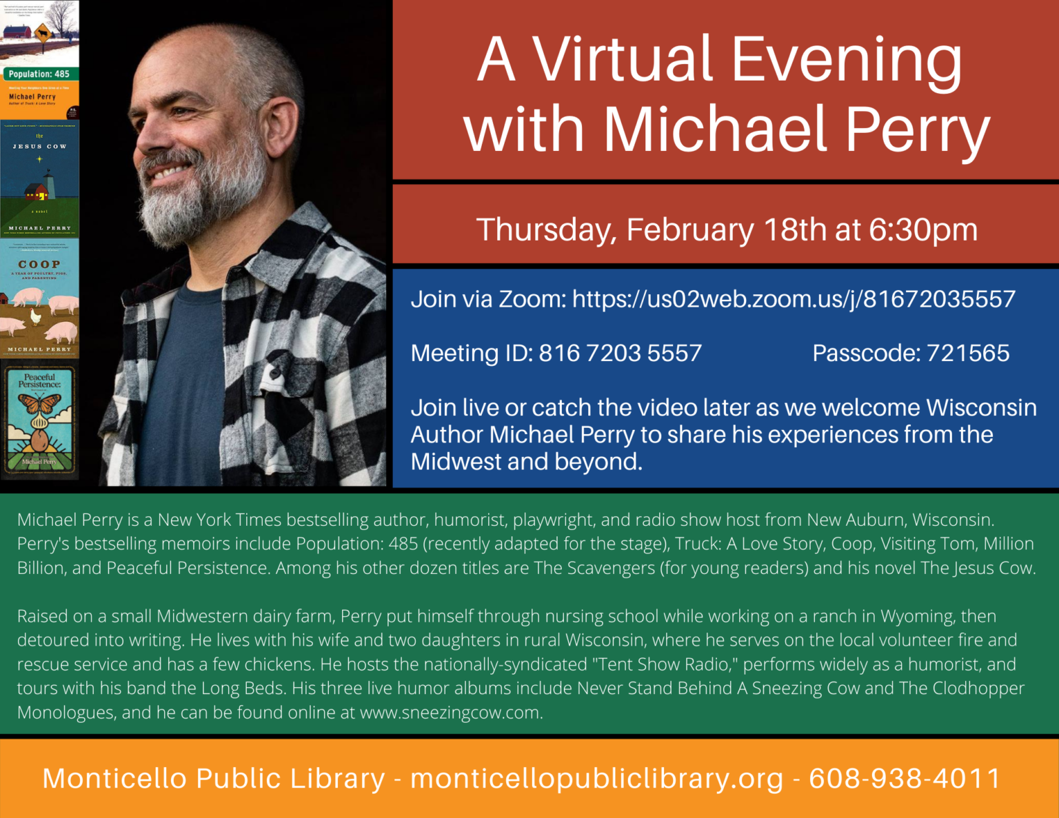 A Virtual Evening with Michael Perry - SneezingCow.com